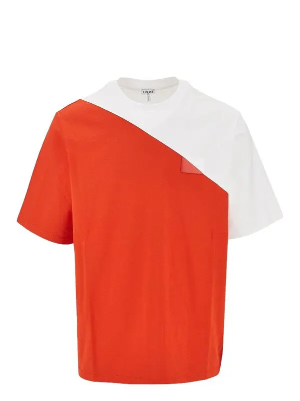 Loewe Cotton T-hirt With Logo Patch - Red