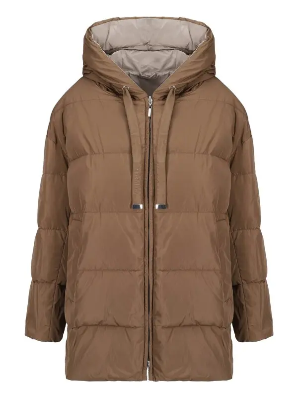 Max Mara Zip-up Drawstring Reversible Jacket - Brown