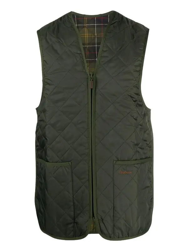 Barbour Quilted Zip-up Waistcoat - Green