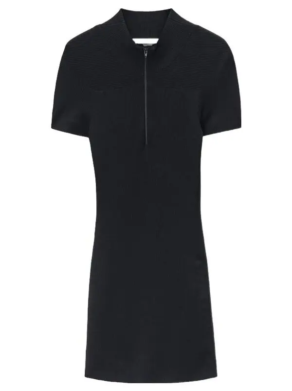Alexander Wang Logo-tape Mock-neck Mini Dress - Black
