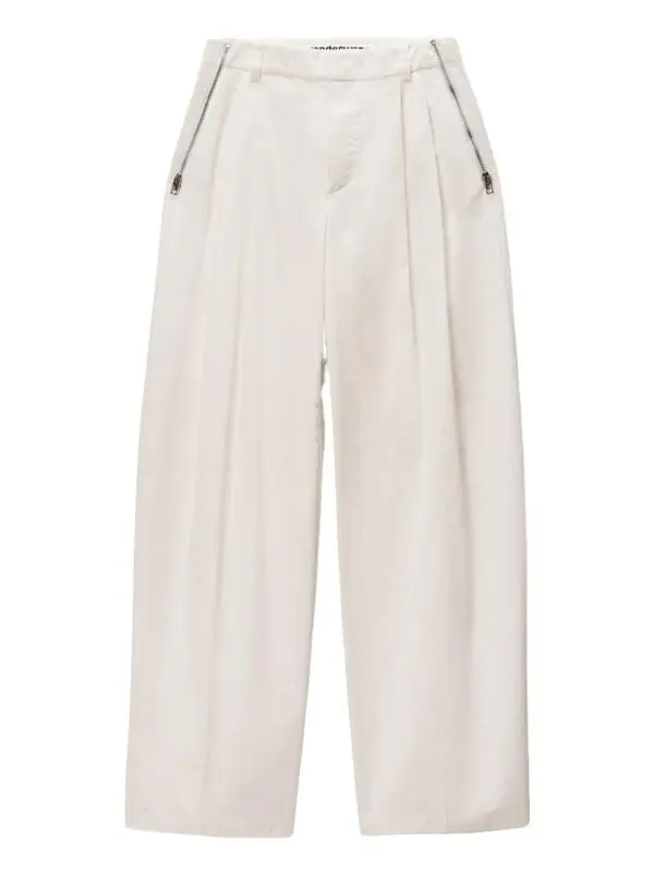 Alexander Wang Tailored Wide-leg Pants With Side Zip Detail - Paper White