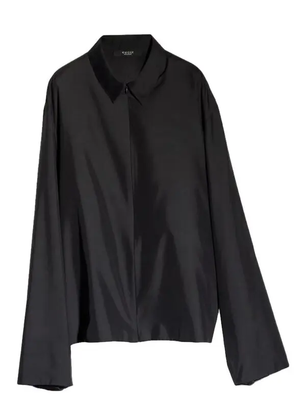 Gucci Technical Poplin Zipped Shirt - Black