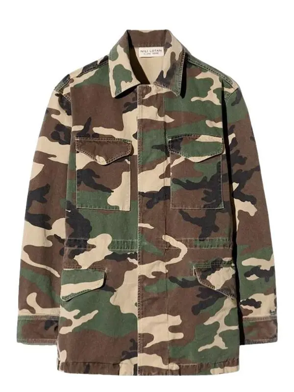 NILI LOTAN Camouflage Print Utility Jacket - Brown