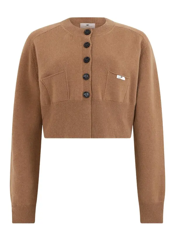 Elisabetta Franchi Ribbed-knit Crew Neck Top - Brown