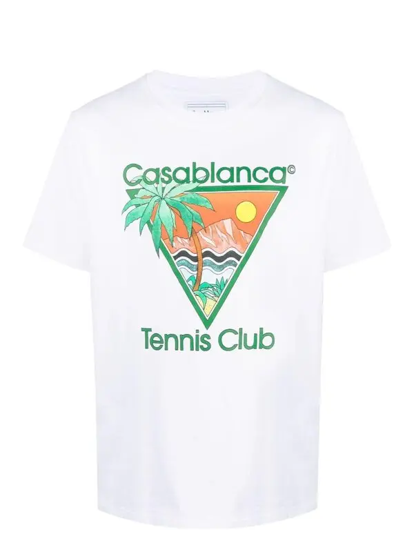 Casablanca Logo-print Short-sleeve T-shirt - White