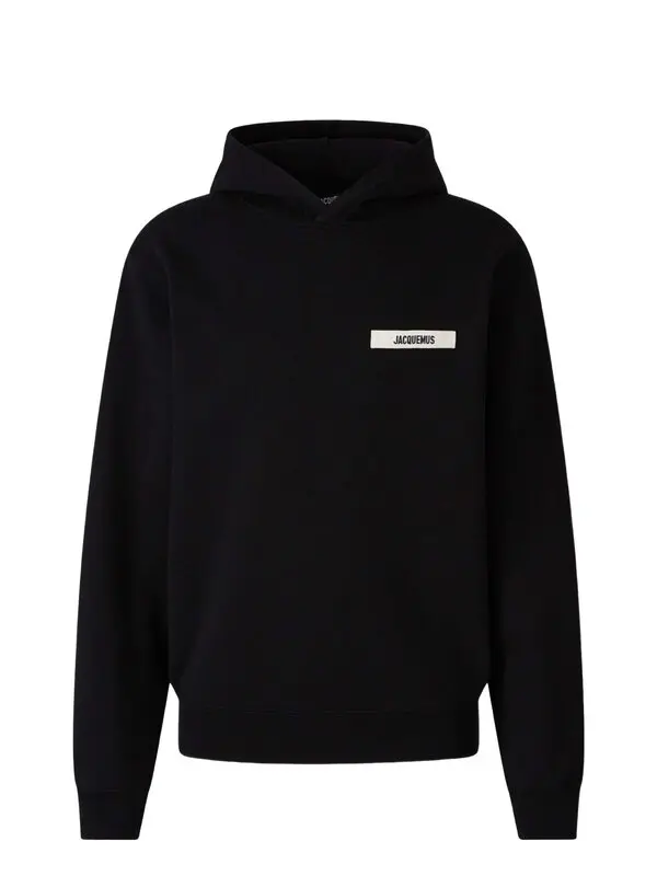 Jacquemus Long-sleeved Hoodie With Logo Detail - Black