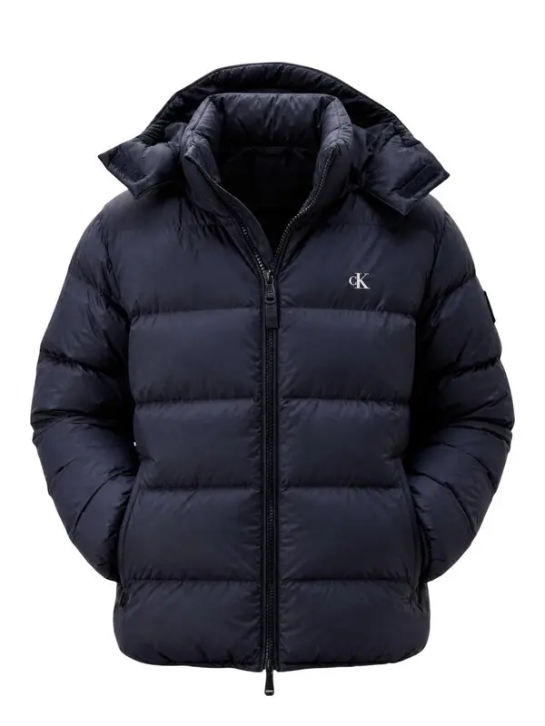 Calvin Klein Relaxed Fit Padded Jacket With Removable Hood - Dark Blue