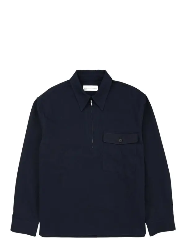 Studio Nicholson Half-zip Shirt - Navy Blue