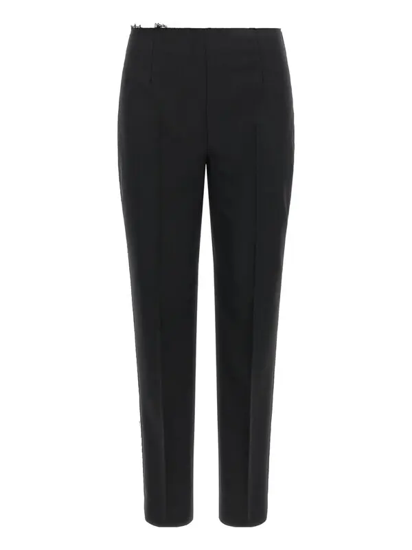 GIANLUCA CAPANNOLO Frayed Edge Casual Pants - Black