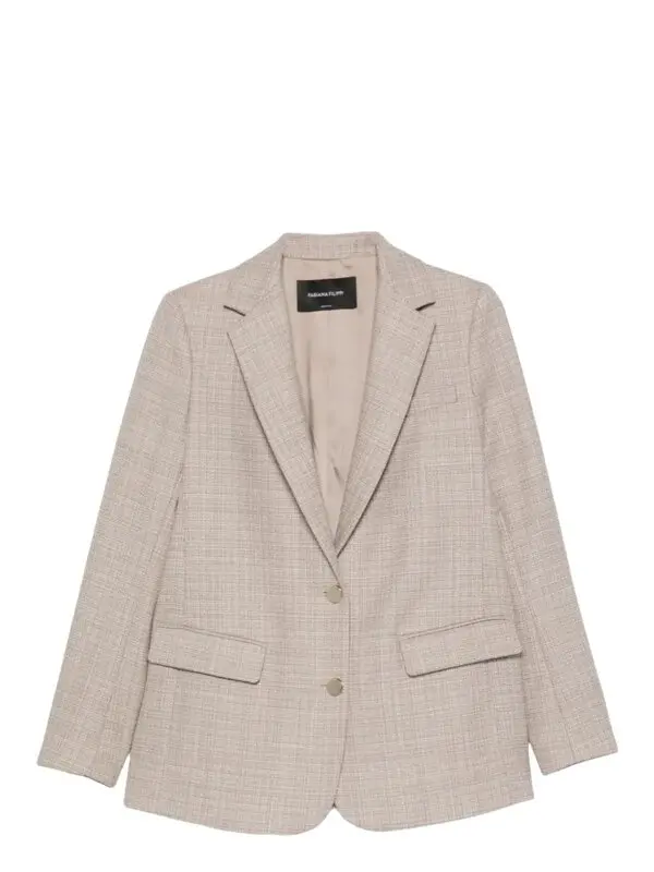 Fabiana Filippi Checked Pattern Single-breasted Blazer - Light Brown