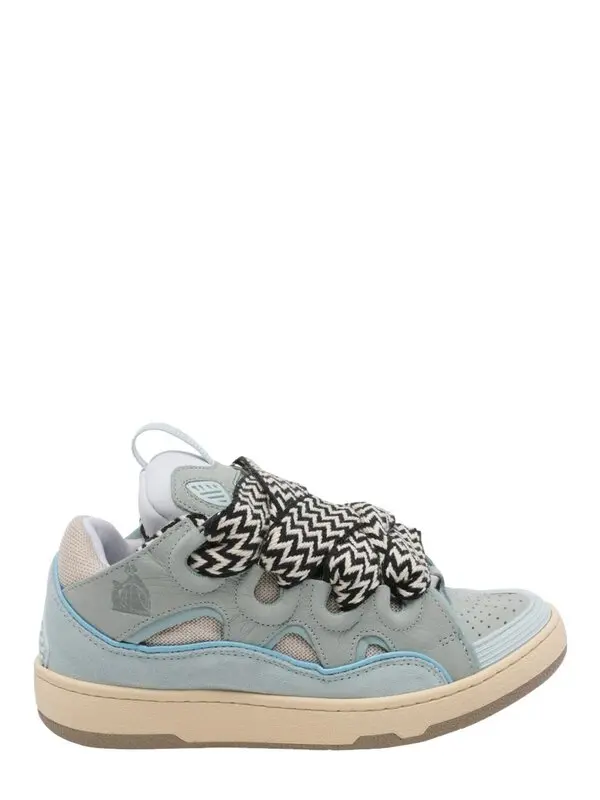 LANVIN Round-toe Sneakers With Herringbone Pattern - Blue