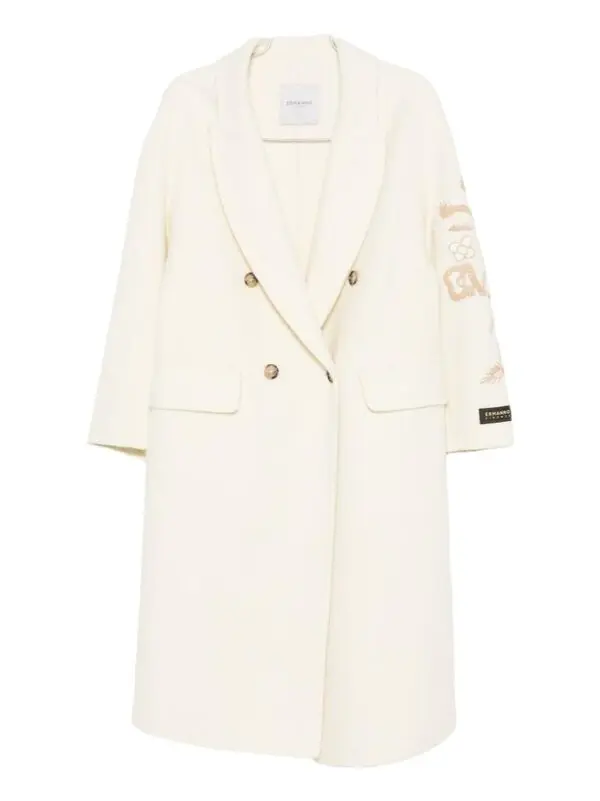 ERMANNO FIRENZE Floral Embroidered Double-breasted Coat - No
