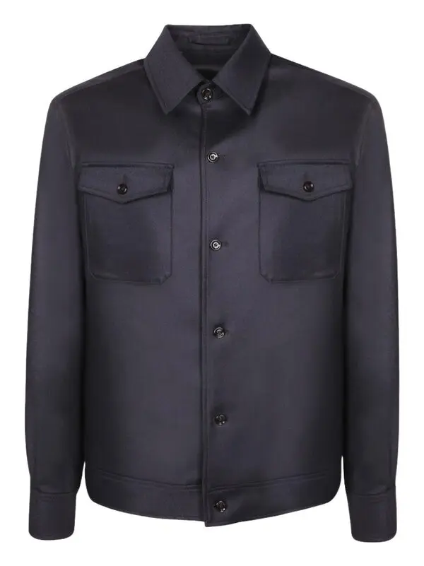 LARDINI Long Sleeve Casual Jacket - Blue