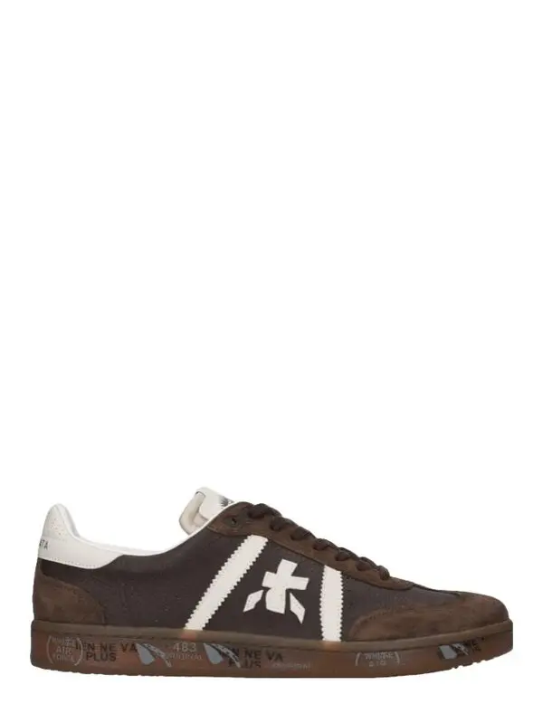 Premiata Bonnie Leather And Suede Sneakers - Brown