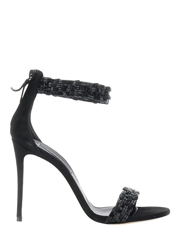 Casadei Braided Stiletto Heels With Buckle Fastening - Black