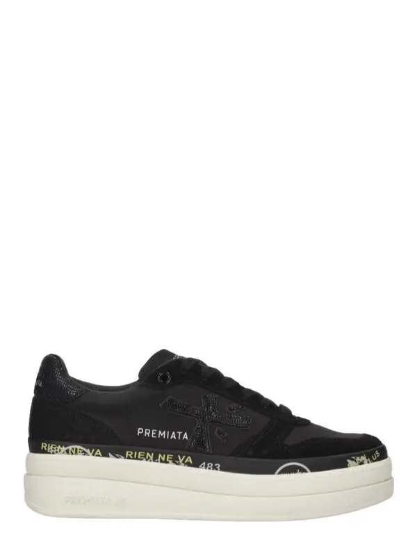 Premiata Lace-up Platform Casual Shoes - Black