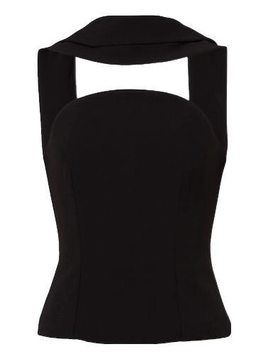 Roland Mouret Scarf-detail Crêpe Corset Top - Black