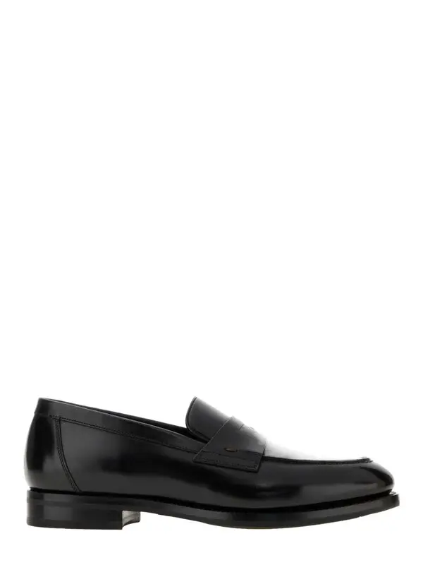 Santoni Colin Penny Loafers - Black