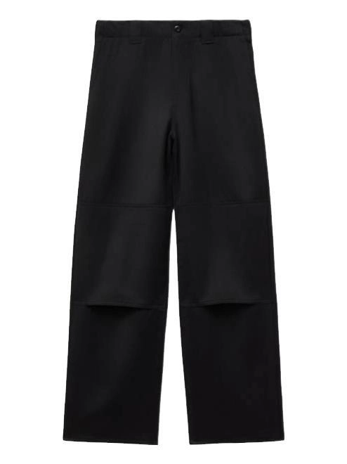 Kenzo Double Knee Chino In Virgin Wool - Black