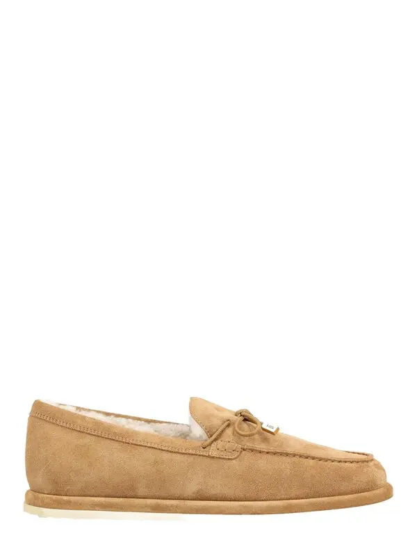TOD'S Bow Detail Suede Flat - Brown