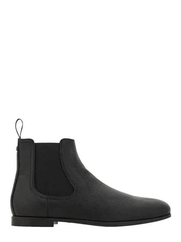FERRAGAMO Calfskin Suede Chelsea Boot - Black