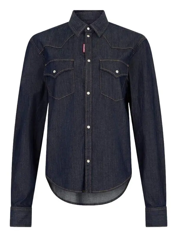 Dsquared2 Dark-shirting Western Shirt - Blue
