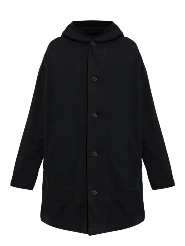 Yohji Yamamoto Long Hooded Cardigan - Black