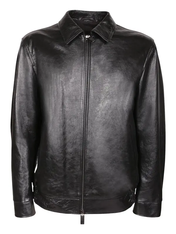 Emporio Armani Leather Jacket - Black