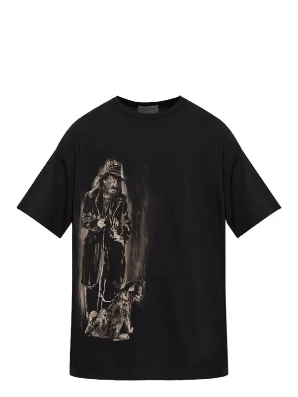 Yohji Yamamoto Oversized Graphic T-shirt - Black