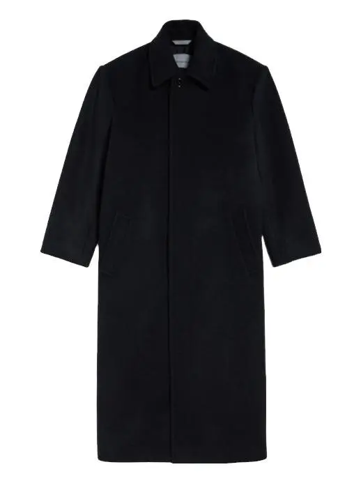 Balenciaga Long Double-faced Cocoon Coat - Black