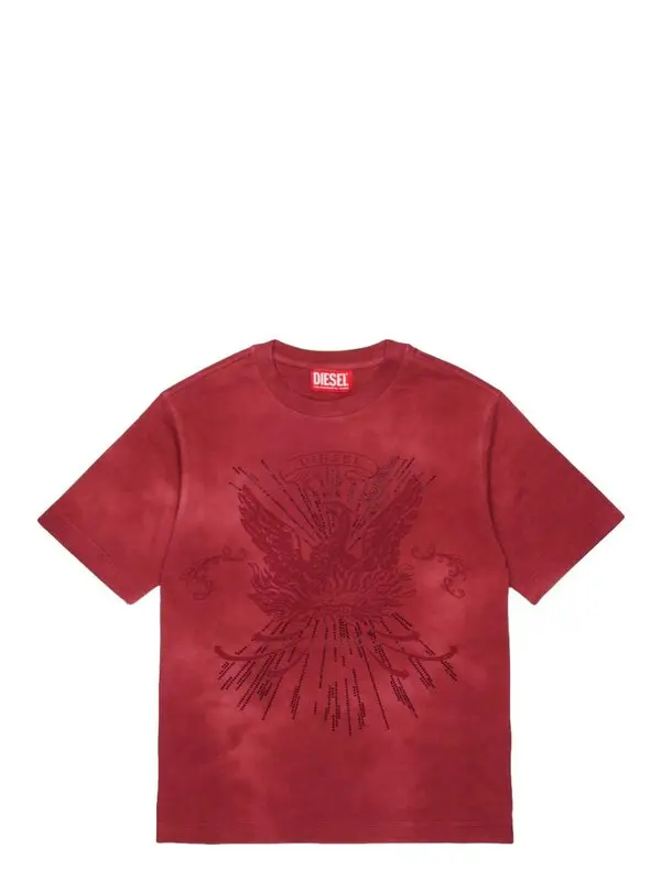 DIESEL® Tattoo-effect Graphic-print T-shirt - Red