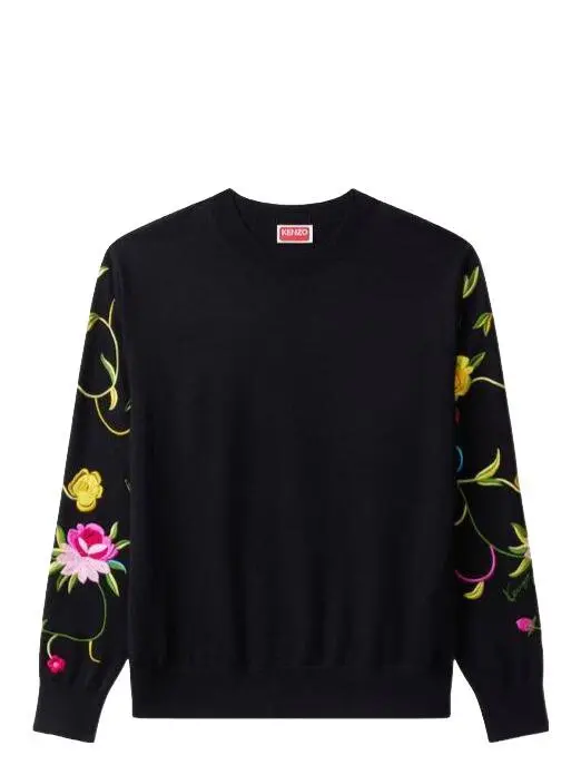 Kenzo Wildflower" Wool And Silk Jumper - Black