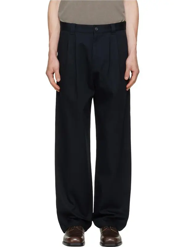 A.p.c. Pleated Straight-leg Trousers - Deep Navy