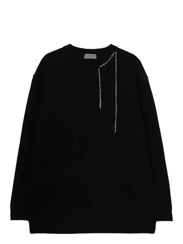 Yohji Yamamoto Contrast Stitch Knitted Jumper - Black