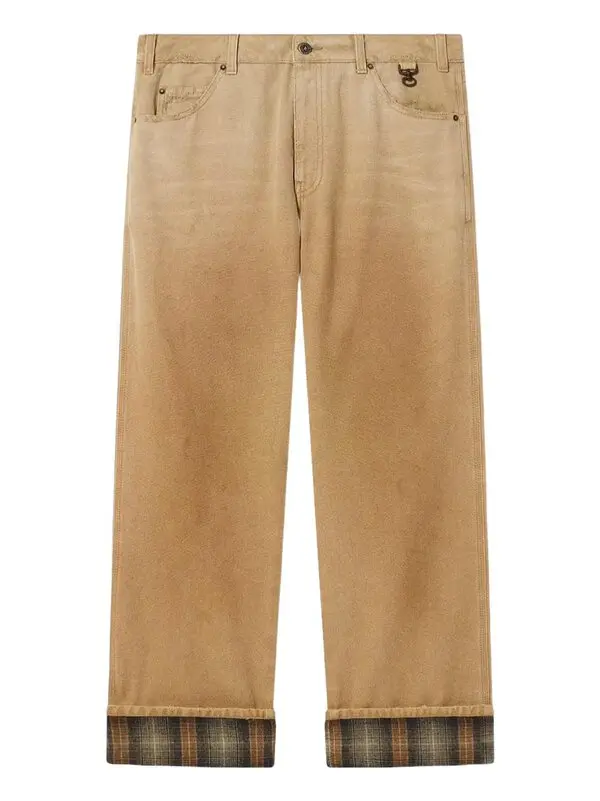 GOLDEN GOOSE Gradient Cotton Canvas Trousers - Beige