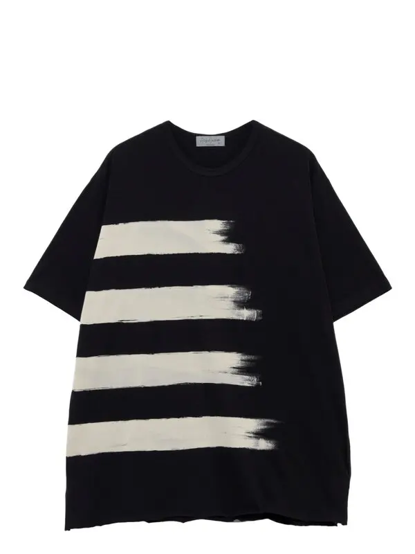 Yohji Yamamoto Brushstroke Print T-shirt - Black