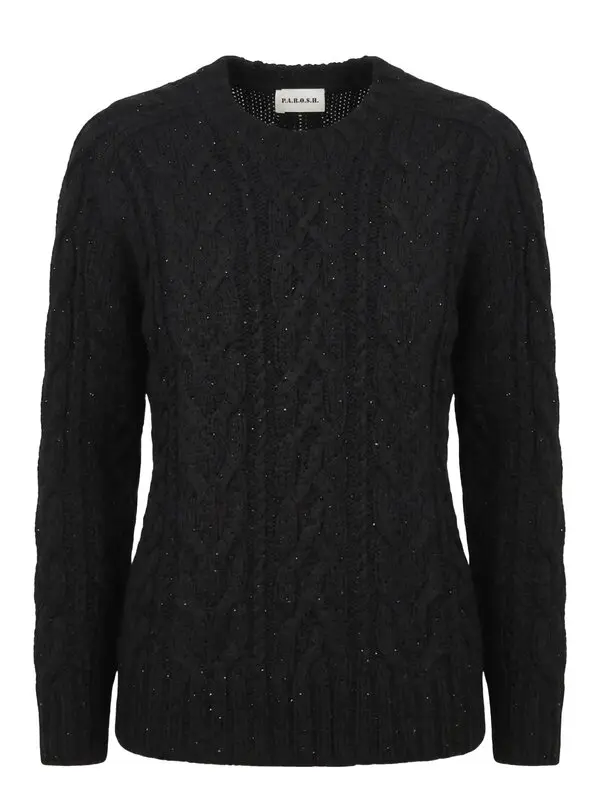 P.a.r.o.s.h Embellished Cable-knit Sweater - Black