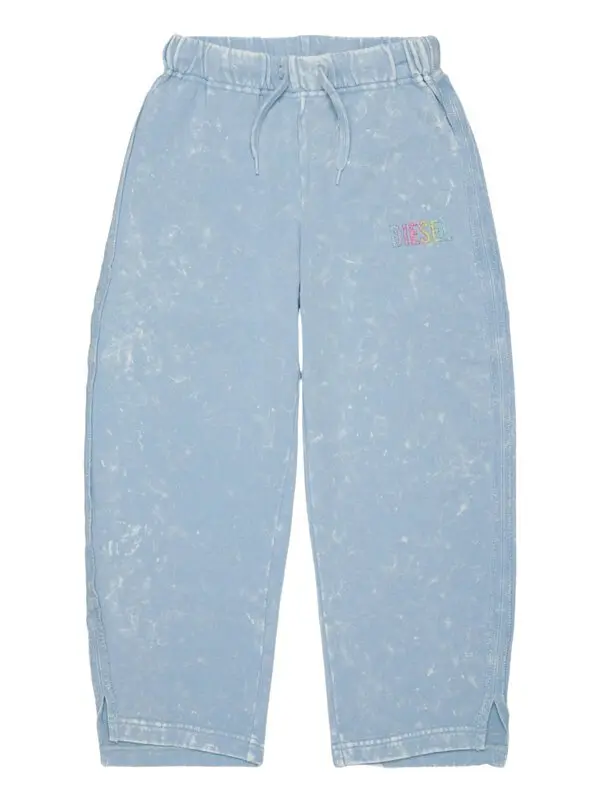 DIESEL® Acid-wash Logo Track Pants - Light Blue