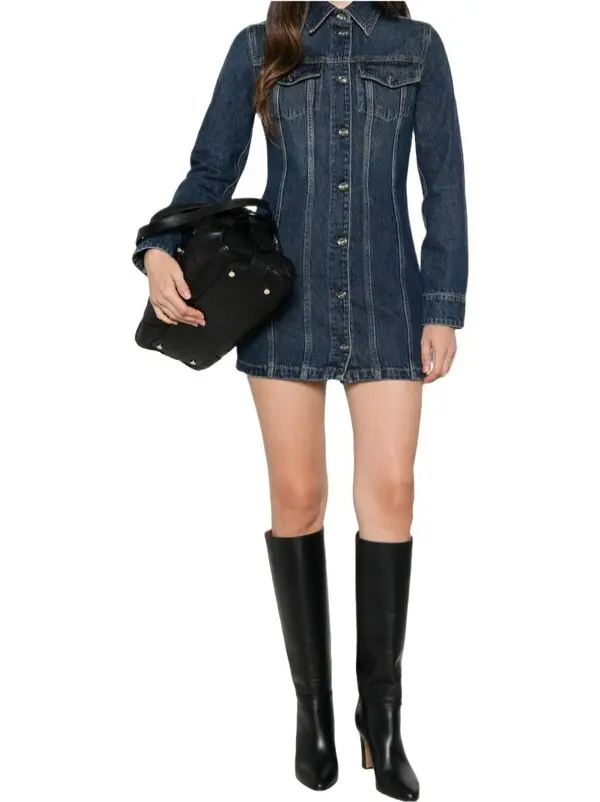 Liu Jo Long Sleeve Denim Shirt Dress - Blue