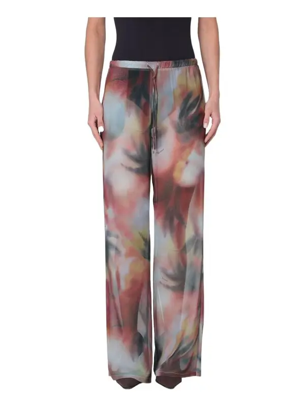 Patrizia Pepe High-rise Floral Print Trousers - Gray