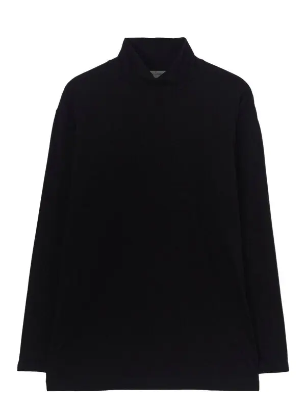 Yohji Yamamoto Stand Collar Long-sleeved T-shirt - Black