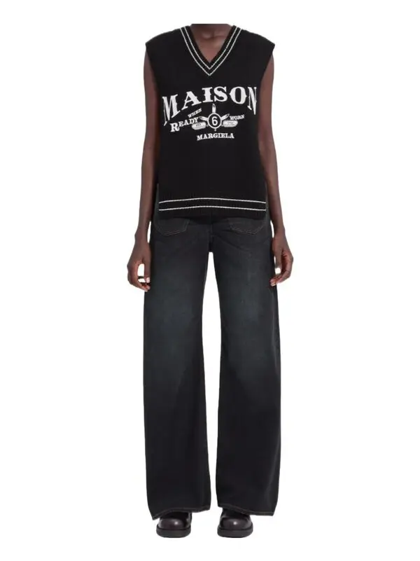 MAISON MARGIELA Knitted Wool Vest - Black