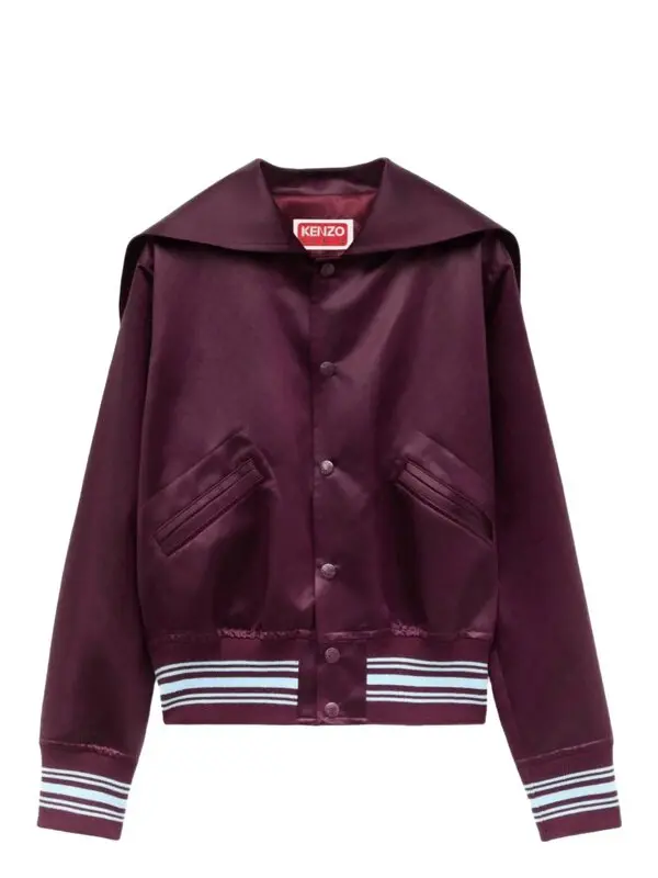 Kenzo Embroidered Logo Bomber Jacket - Blackberry