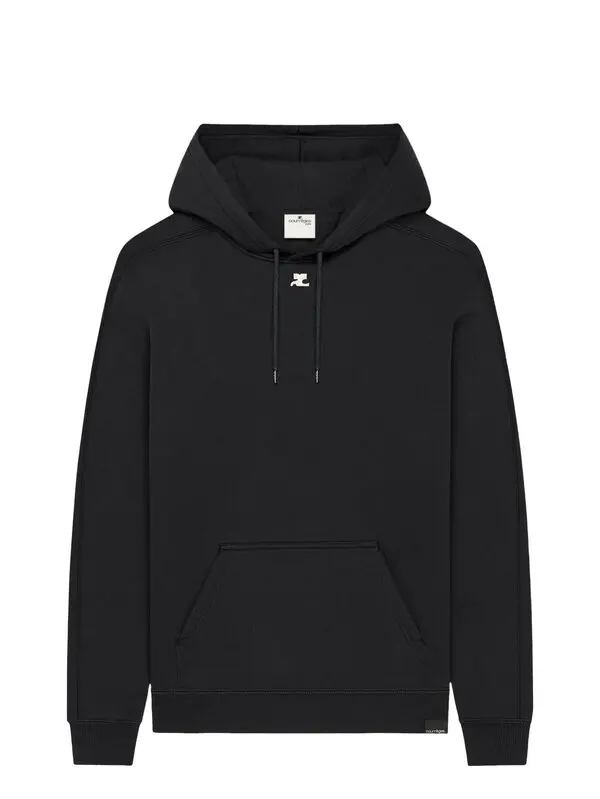 COURREGES Logo-patch Cotton Hoodie - Black
