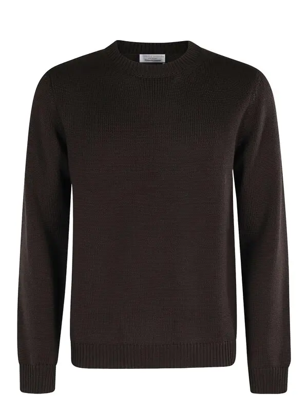ROBERTO COLLINA Crew Neck Long-sleeved Sweater - Black