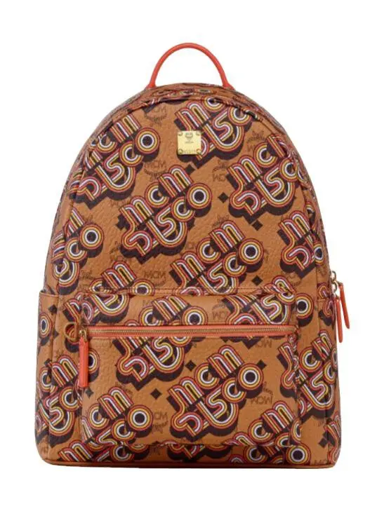 Mcm Stark Backpack In Disco Visetos - Cognac