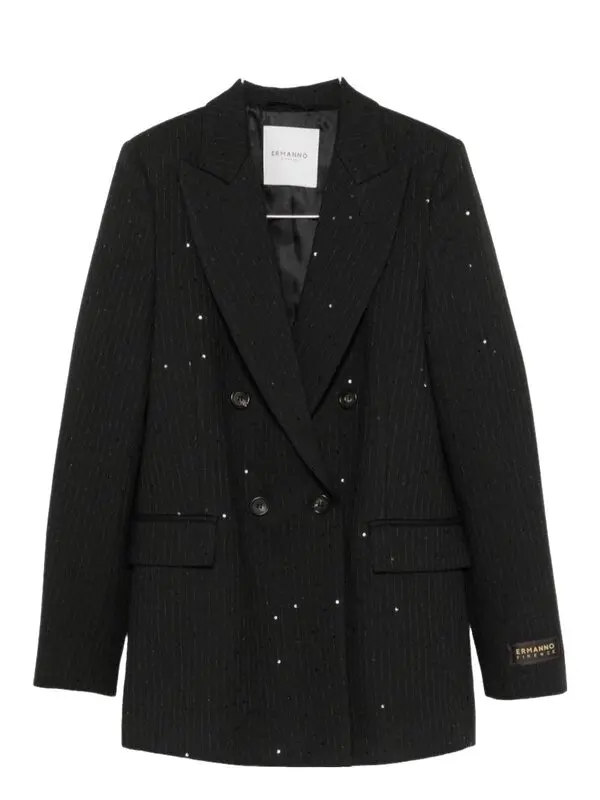 ERMANNO FIRENZE Double-breasted Blazer - Black