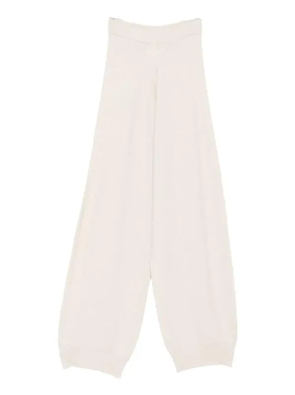 Fabiana Filippi Stretch Knit Wool, Silk, And Cashmere Blend Trousers - Beige