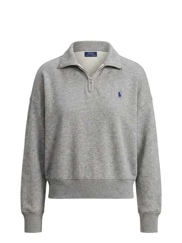 Polo Ralph Lauren Half-zip Sweatshirt With Embroidered Pony Logo - Gray