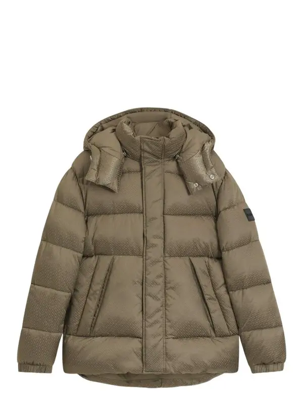 Hugo Boss Monogram Jacquard Hooded Jacket - Light Brown